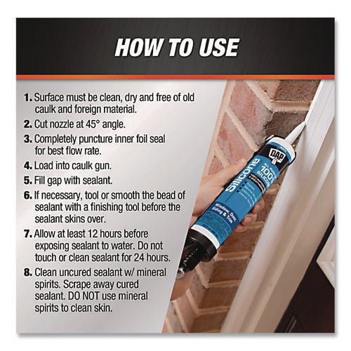 SILICONE PLUS Premium Window, Door and Siding 100% Silicone Sealant, 9. ...