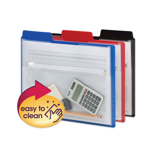 Poly Project Organizer with Zip Pouch, 2-Sections, 1/3-Cut Tab, Letter ...