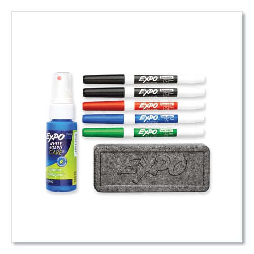 Dry Erase Marker, Eraser and Cleaner Kit, Fine Bullet Tip, Assorted ...