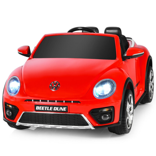 12V Licensed Volkswagen Beetle Kids Ride On Car with Remote Control-Red ...